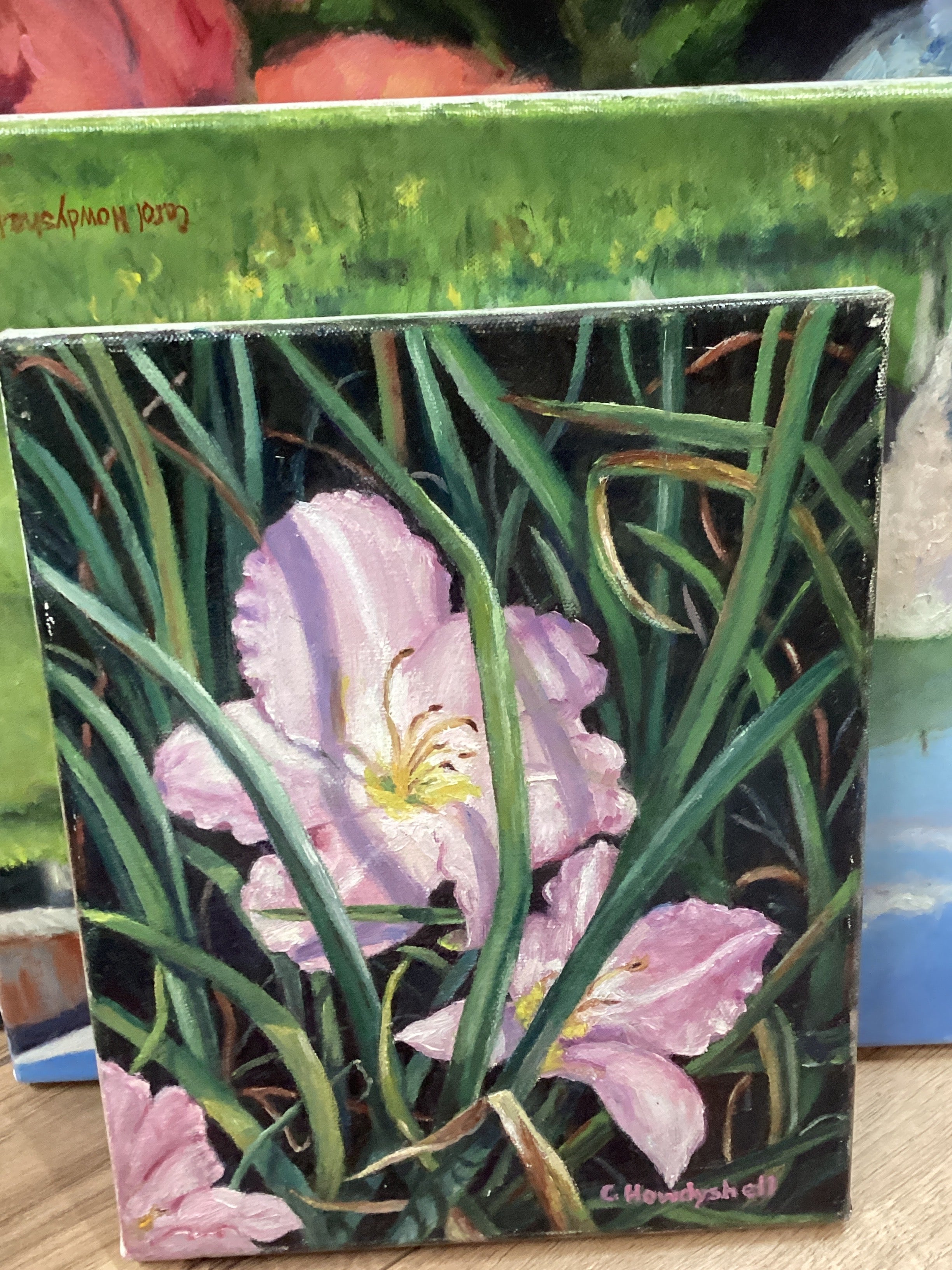 Purple flowers in grass Carol howdyshell – Stella and Goose